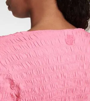 PATOU Smocked Cotton-jersey Mini Dress