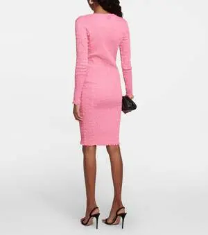 PATOU Smocked Cotton-jersey Mini Dress