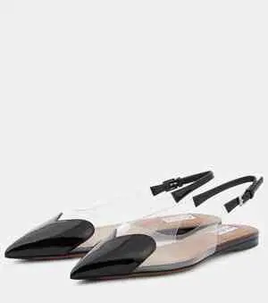 Alaïa Le Cour Patent Leather And Pu Slingback Flats - Black