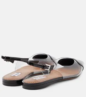 Alaïa Le Cour Patent Leather And Pu Slingback Flats - Black