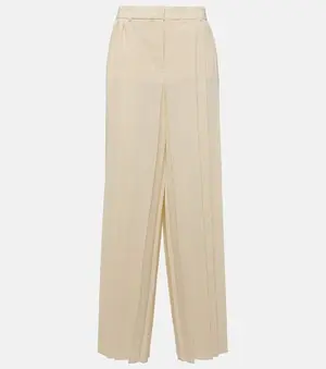 JOSEPH Tibre Plisse Wide-leg Trousers