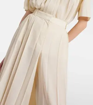 JOSEPH Tibre Plisse Wide-leg Trousers