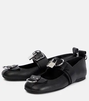 JW Anderson Lock Leather Ballet Flats