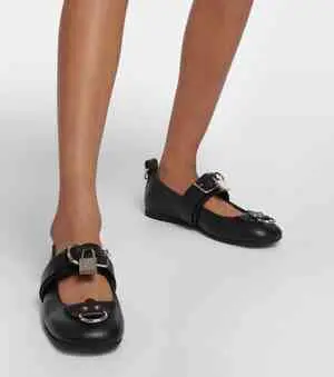 JW Anderson Lock Leather Ballet Flats