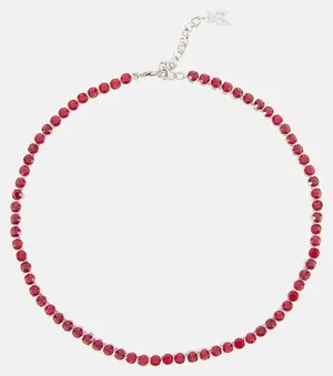 Amina Muaddi Tennis Crystal Necklace - Red