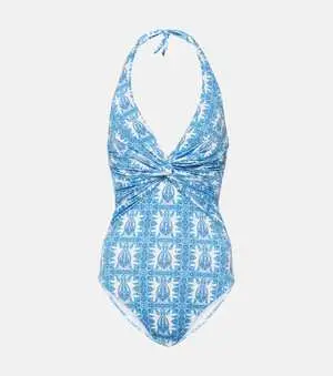Melissa Odabash Zanzibar Printed Halterneck One-piece