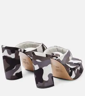 GIA BORGHINI Camouflage Platform Thong Sandals
