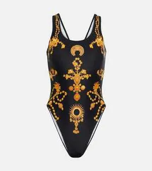 MARINE SERRE Printed Swimsuit - Black