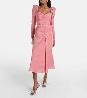 Alessandra Rich Polka-dot Silk Maxi Dress