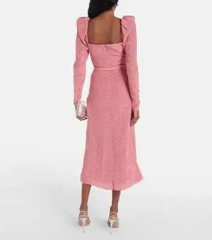 Alessandra Rich Polka-dot Silk Maxi Dress