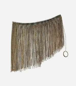 Oseree Embellished Asymmetric Miniskirt - Green