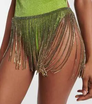 Oseree Embellished Asymmetric Miniskirt