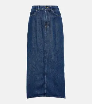 7 For All Mankind Mia Denim Midi Skirt