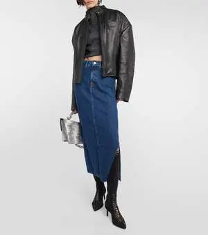 7 For All Mankind Mia Denim Midi Skirt