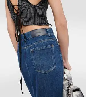 7 For All Mankind Mia Denim Midi Skirt