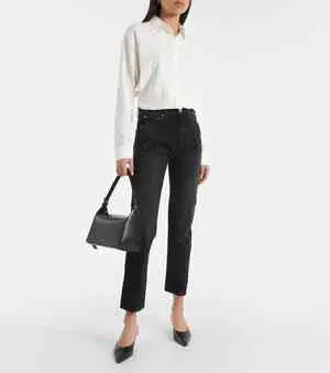 TOTEME Silk Button Down Shirt - White