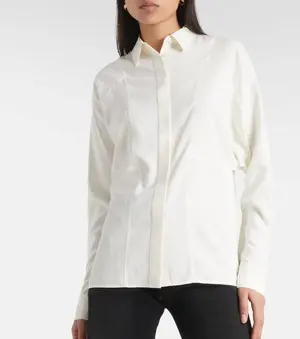 TOTEME Silk Button Down Shirt - White