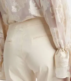 Etro High-rise Tapered Cotton-blend Pants