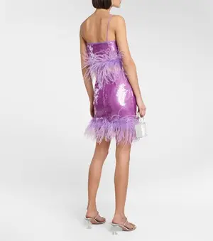 Giuseppe Di Morabito Feather-trimmed Sequined Miniskirt