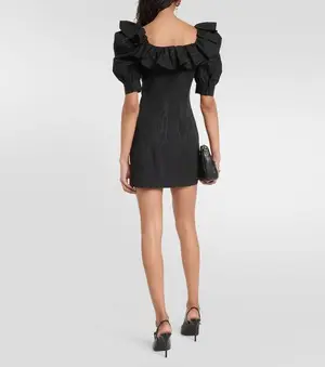 Alessandra Rich Ruffled Puff-sleeve Mini Dress