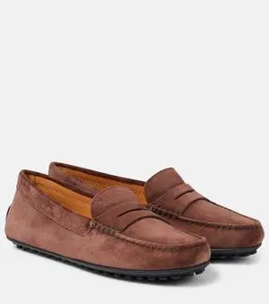 TOD'S Suede Driving Loafers - Brown