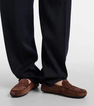 TOD'S Suede Driving Loafers - Brown