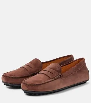 TOD'S Suede Driving Loafers - Brown