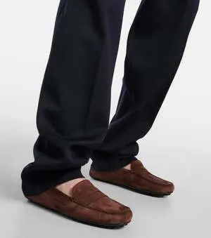 TOD'S Suede Driving Loafers - Brown