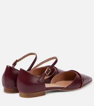 MALONE SOULIERS Leather Mary Jane Flats - Red