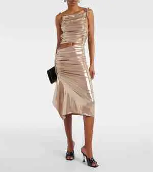Maticevski Neroli Ruched Midi Skirt