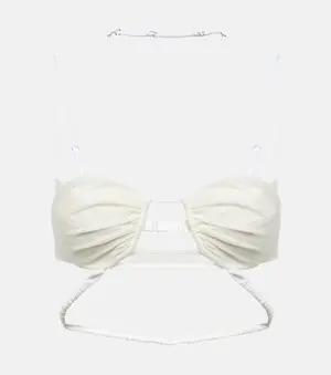 NENSI DOJAKA Bridal Chiffon Bra - White
