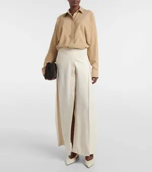 TOTEME Silk Poplin Shirt - Beige