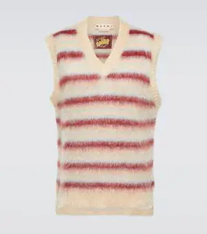 Marni Striped Mohair-blend Sweater Vest