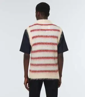 Marni Striped Mohair-blend Sweater Vest