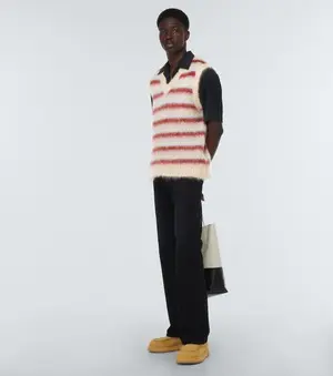 Marni Striped Mohair-blend Sweater Vest