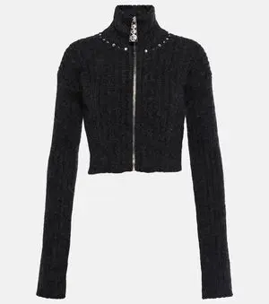 Alessandra Rich Embellished Wool-blend Sweater