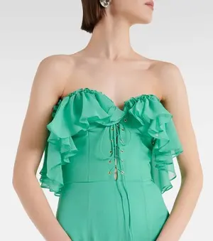 Costarellos Off-shoulder Corset Gown