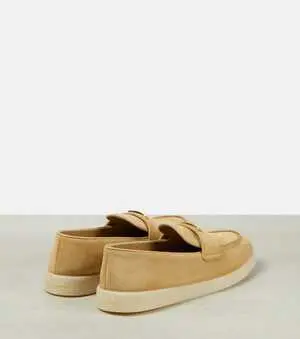 Prada Saint Tropez Suede Loafers - Beige
