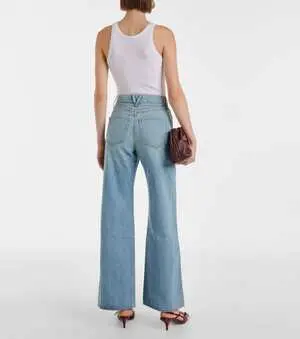 Veronica Beard Taylor High-rise Wide-leg Jeans