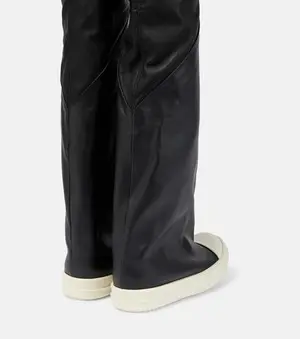 Rick Owens Oblique Over-the-knee Leather Boots - Black