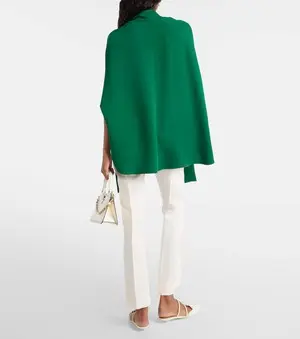 Valentino Garavani Caped Tie-neck Blouse