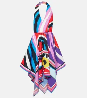 Emilio Pucci Cigni Halterneck Midi Dress