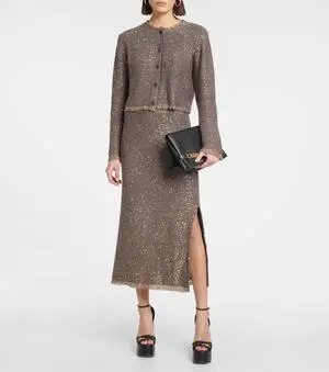 Altuzarra Dione Sequin-embellished Midi Skirt