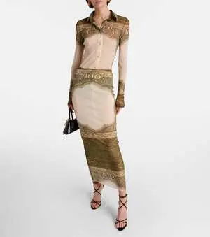 JEAN PAUL GAULTIER Printed Maxi Skirt - White