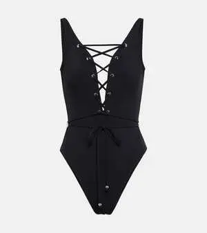 Alaïa Lace-up One-piece Swimsuit - Black