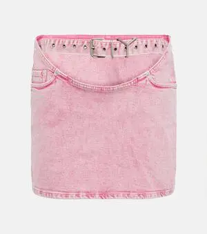 Y/project Belted Denim Miniskirt