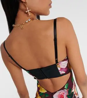 Dolce & Gabbana Floral Bustier Midi Dress