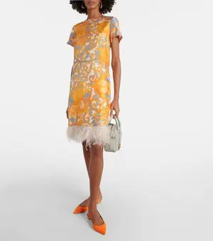 AQUAZZURA Purist Suede Slingback Flats - Orange