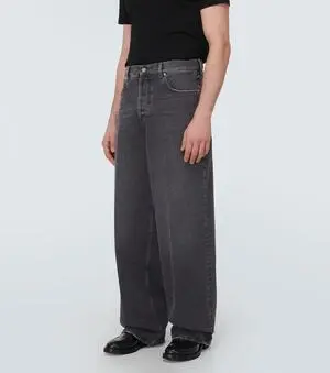 Valentino Garavani High-rise Wide-leg Jeans In Nero