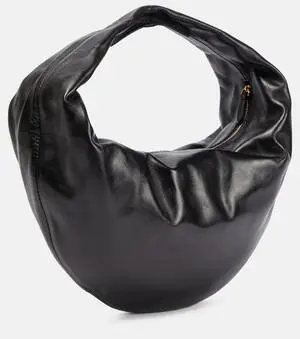 Khaite Olivia Medium Leather Shoulder Bag - Black